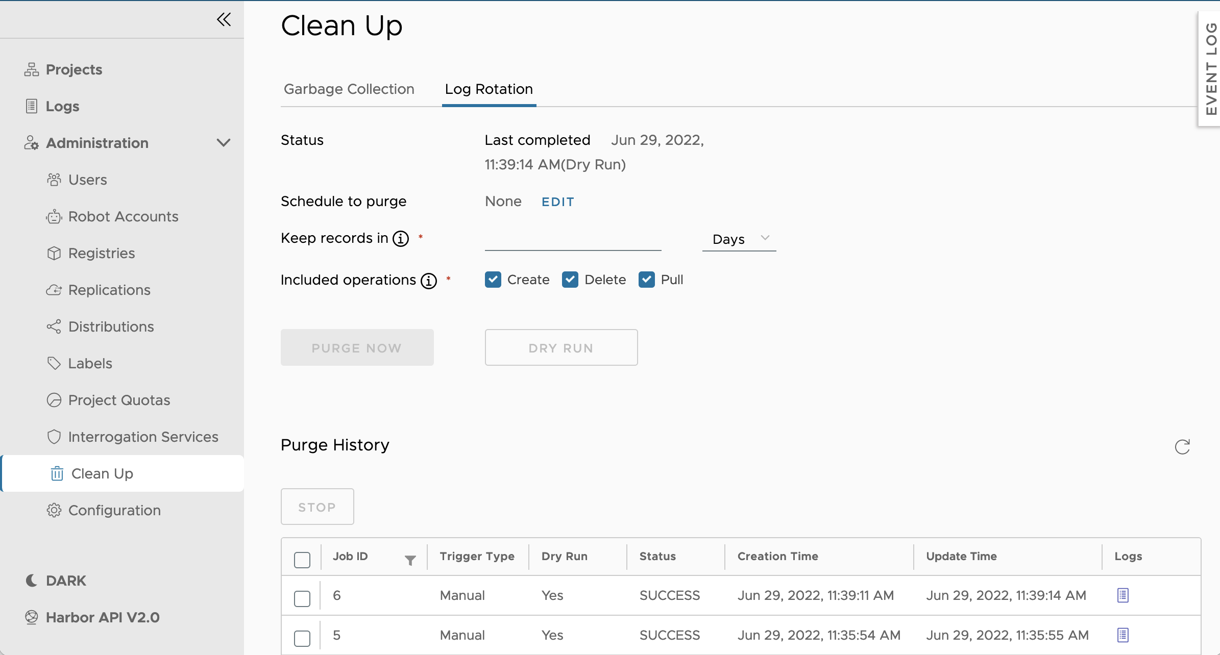 Harbor Docs Log Rotation